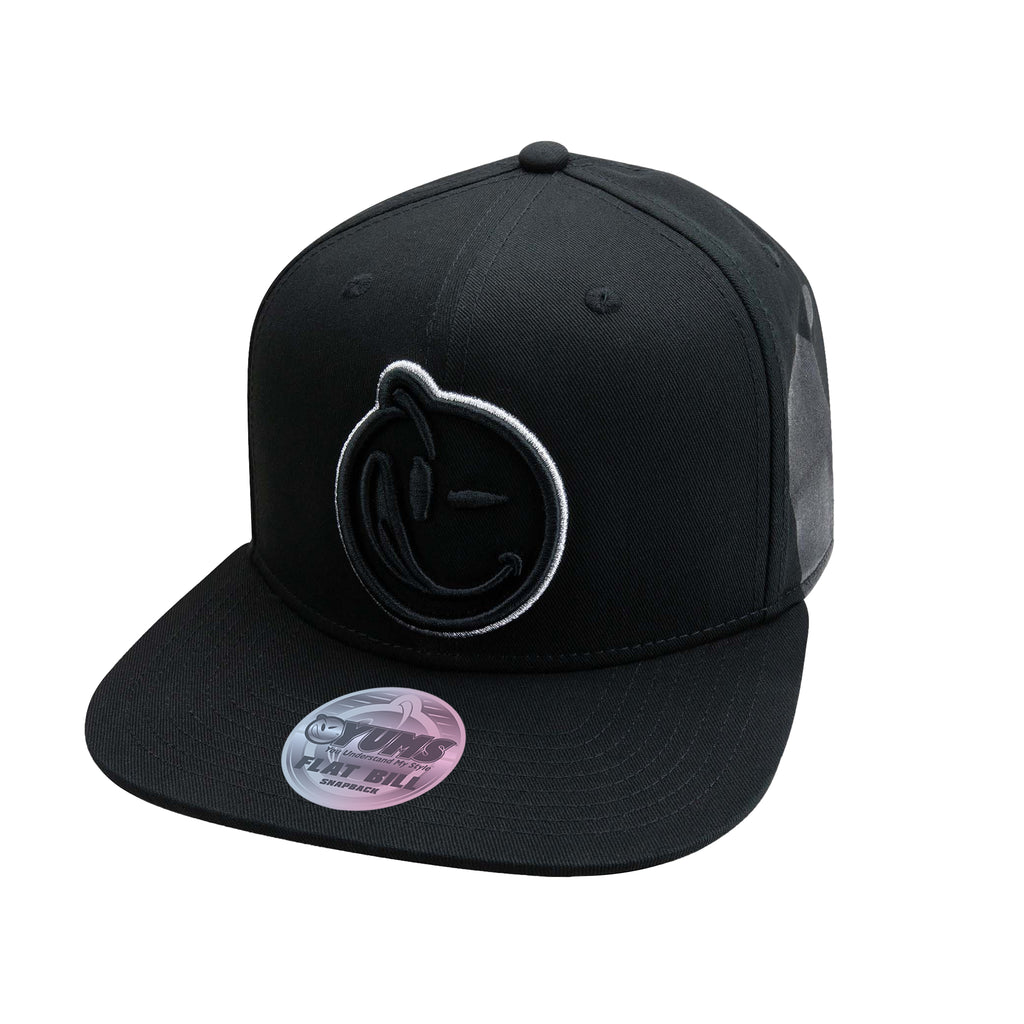 Splashed Up Black Flat Bill Snapback – YUMS